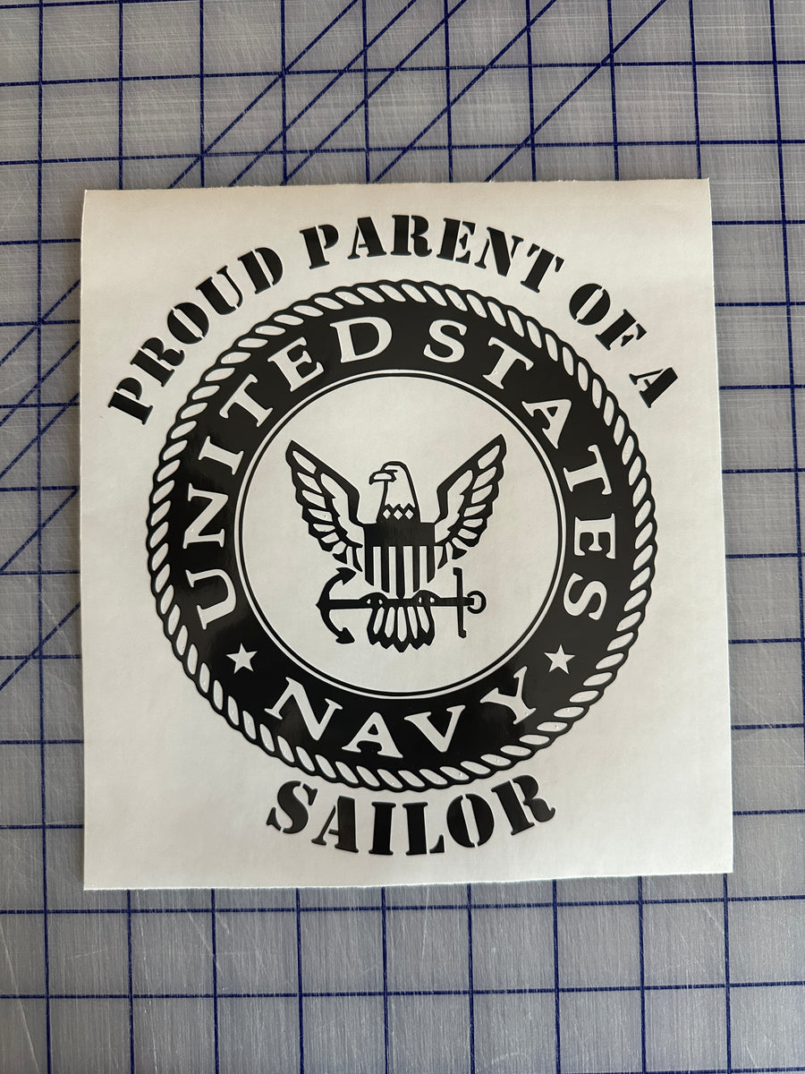 Proud Mom Dad Parent of a Navy Sailor decal Custom Vinyl car truck win ...