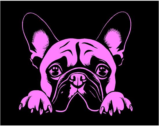 Peeking Frenchie Dog Decal Custom Vinyl car truck window French bulldo ...