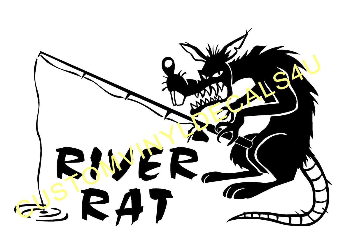 River Rat Boat Decal Custom Vinyl Decal Sticker – CustomVinylDecals4U