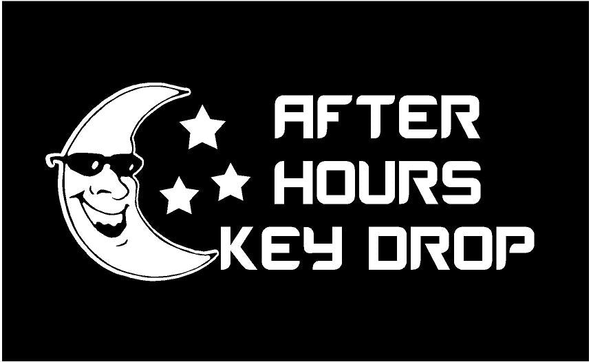 After Hours Key Drop Sign Decal Custom Vinyl Auto Business sign sticke ...
