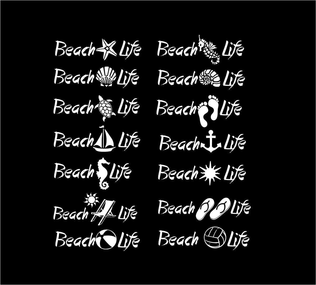 Beach Life Decal Beach Life Custom Vinyl car window Decal ...