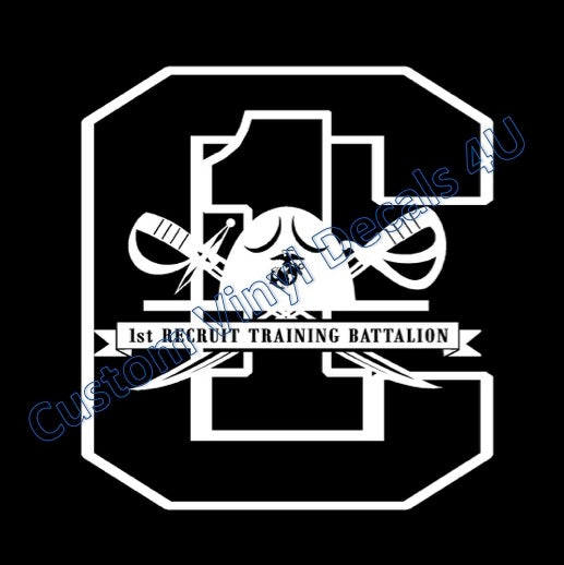 Charlie Company 1st Recruit Training Battalion Decal Vinyl car truck w ...