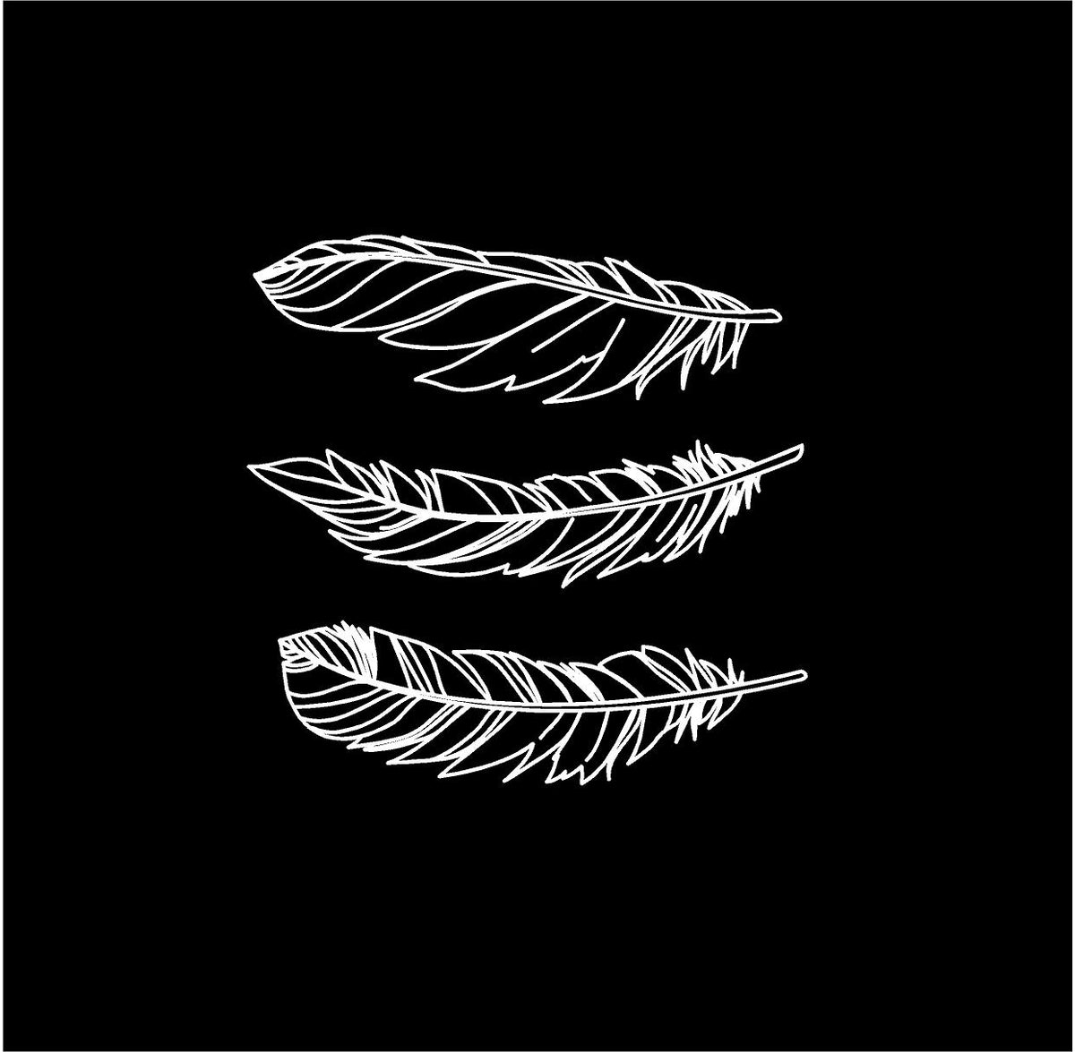 Feathers Set of 3 Custom Vinyl Decals car truck window Boho stickers ...