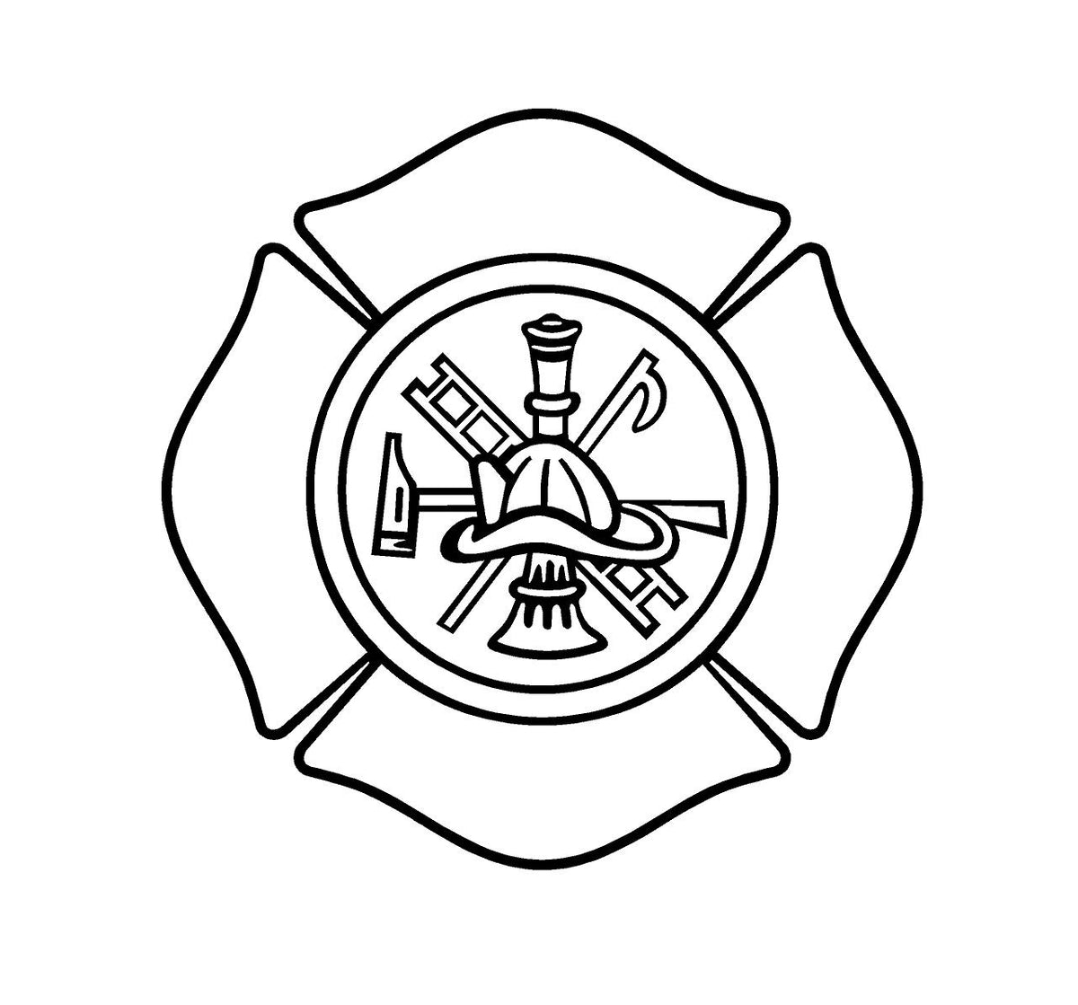 Fireman Shield Decal Custom Vinyl car truck window fire fighter sticke ...