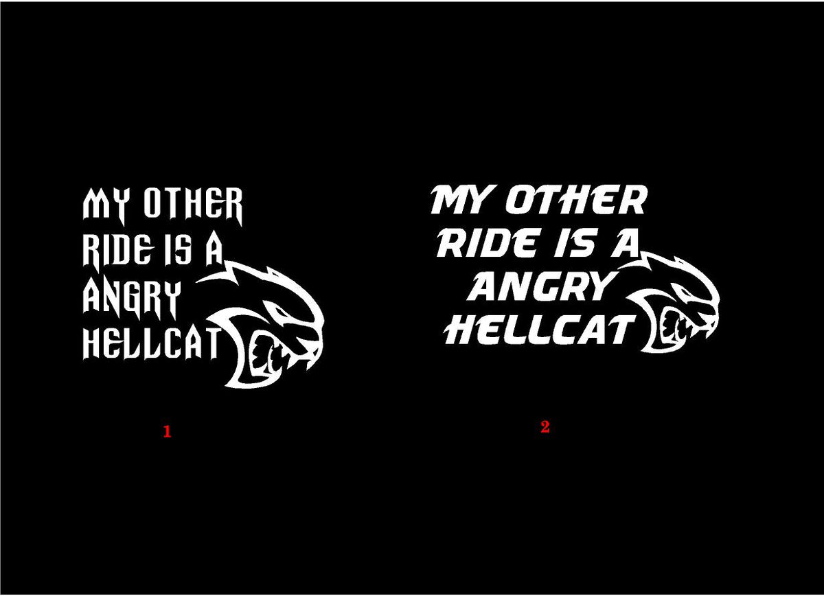 Hellcat Decal Custom Vinyl car truck window My other Ride is a Hellcat ...