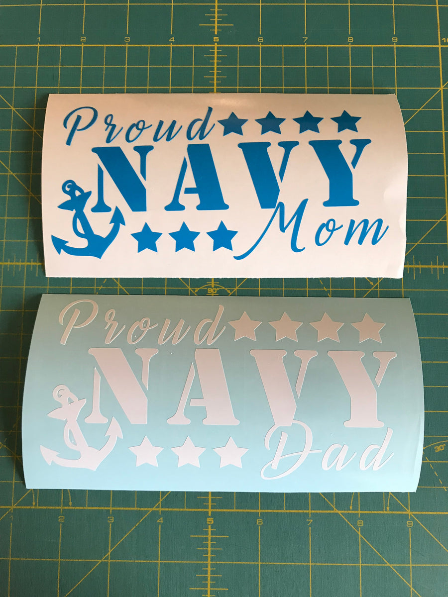 Proud Mom or Dad US Navy Sailor Decal Custom Vinyl car truck window st ...