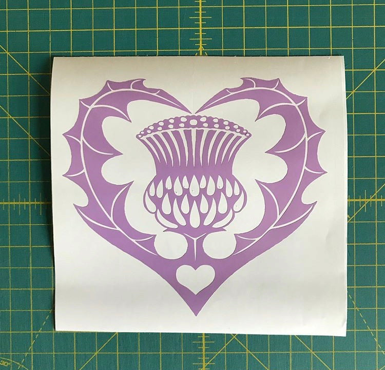 Scottish Heart Thistle Decal Custom Vinyl Car Truck Window Laptop Stic ...