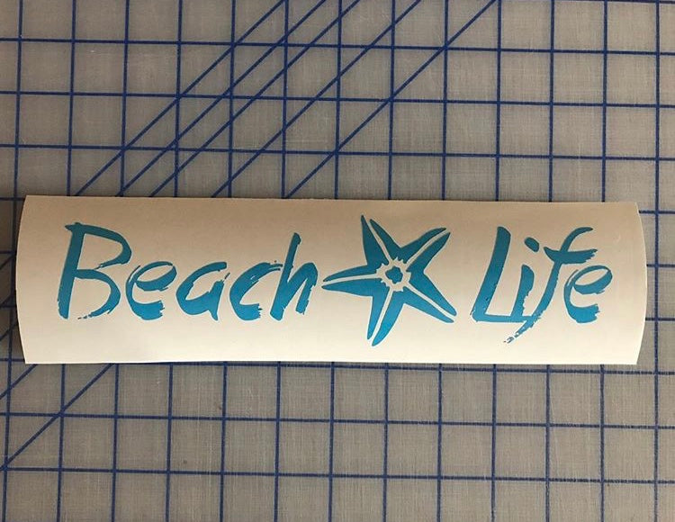 Beach Life Decal Beach Life Custom Vinyl car window Decal ...