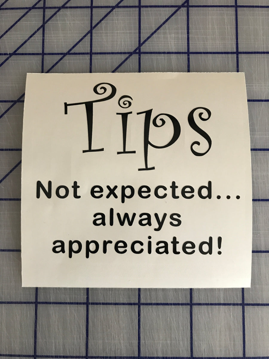 Tips Jar Decal Custom Vinyl Car Truck Window Tips Jar Sticker ...