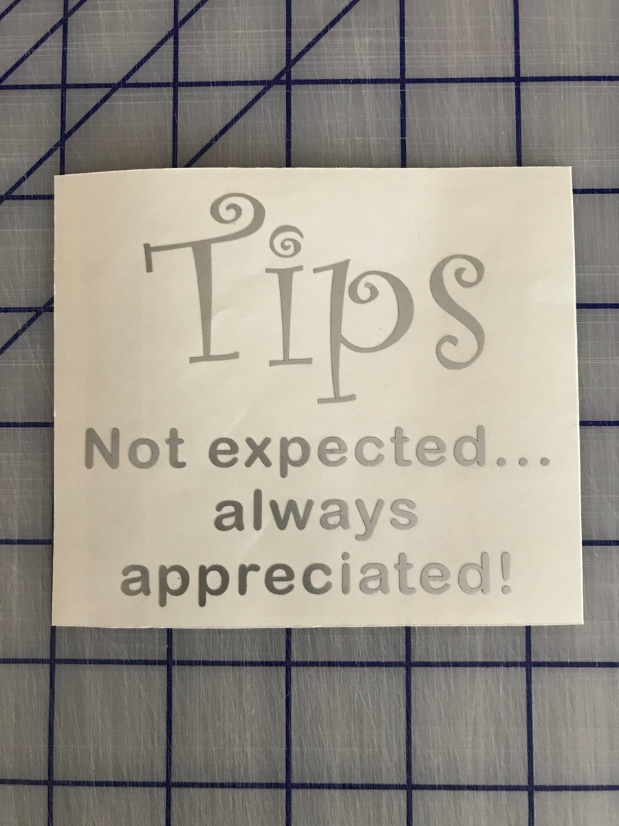 Tips Jar Decal Custom Vinyl Car Truck Window Tips Jar Sticker ...