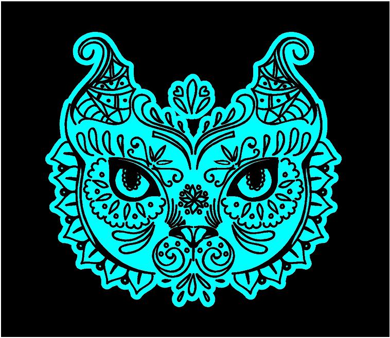 Fancy Cat Head Decal Custom Vinyl car truck window sticker ...