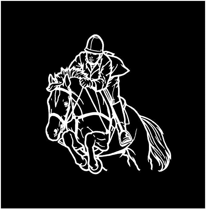 Jumper Horse car Decal Custom Vinyl car truck window line art Hunter H ...