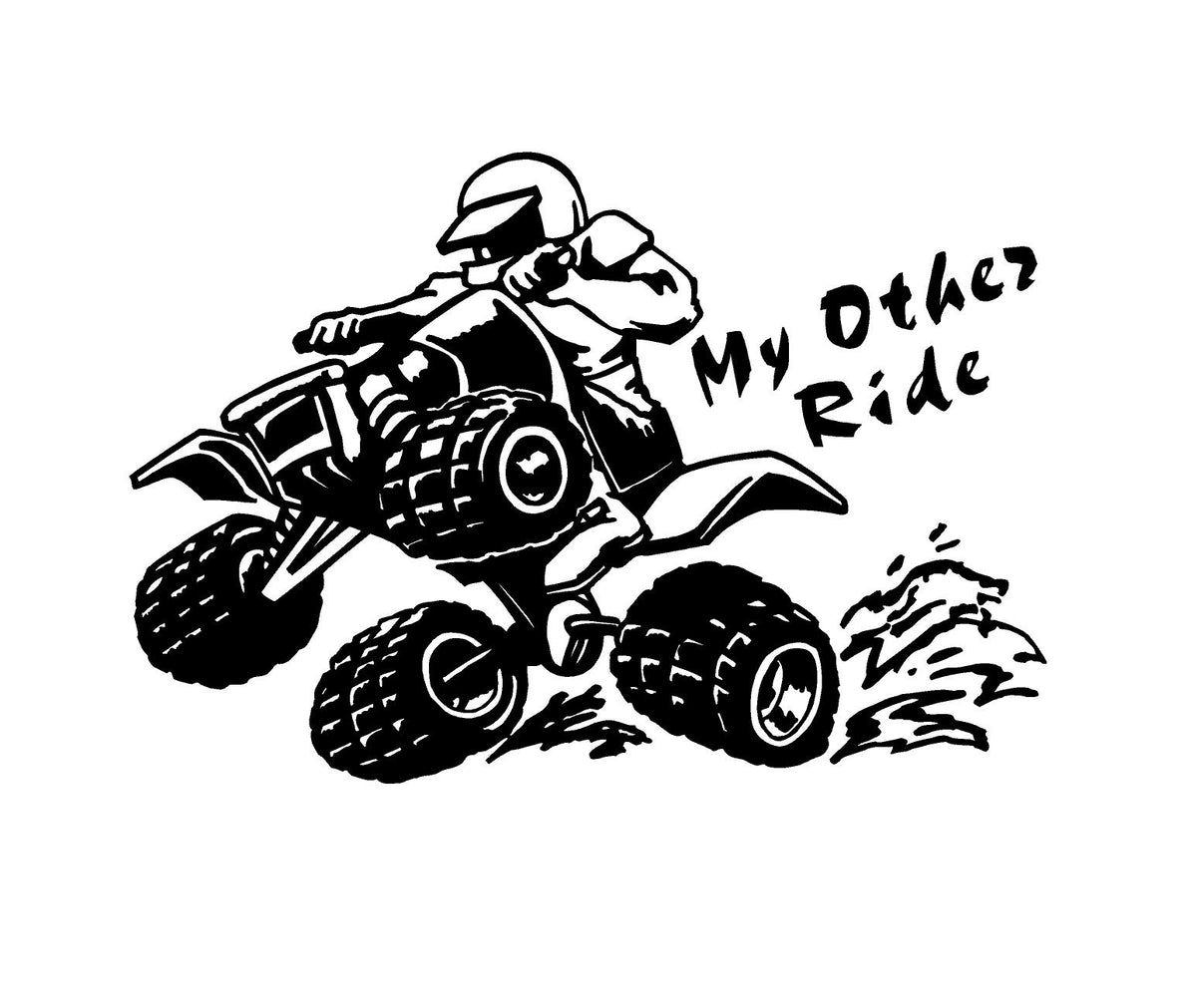 Quad Four Wheeler decal custom vinyl car truck window sticker ...