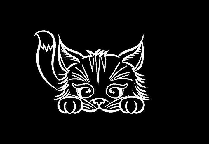 Peeking Cat Decal Custom Vinyl car truck window Kitten sticker ...