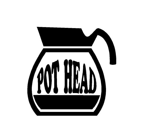 Pot Head Decal Funny Custom Vinyl car truck window coffee lovers stick ...
