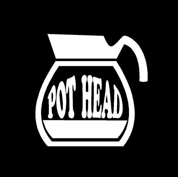 Pot Head Decal Funny Custom Vinyl car truck window coffee lovers stick ...