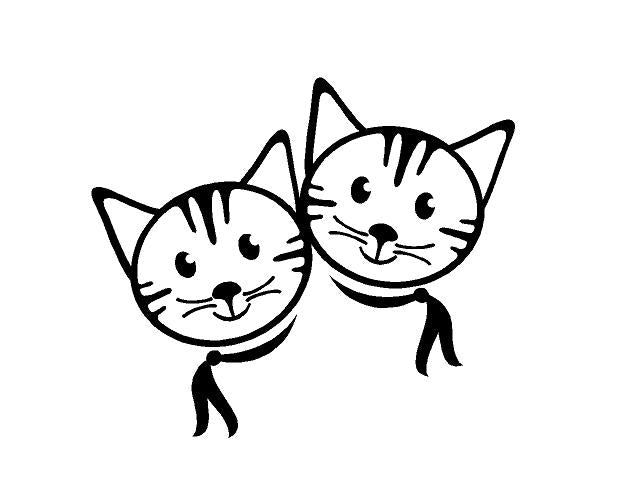 Cute Cats decal Custom Vinyl car truck window kitten sticker ...