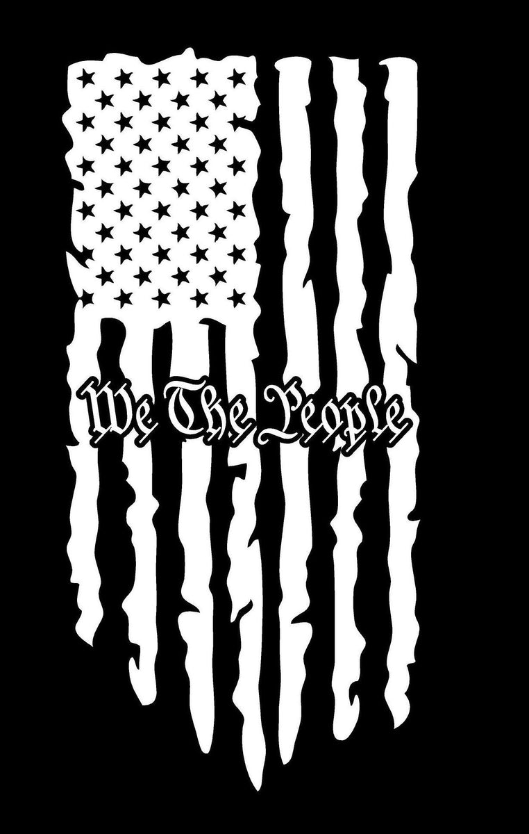 We The People Distressed Tattered USA American Flag Decal custom Vinyl ...