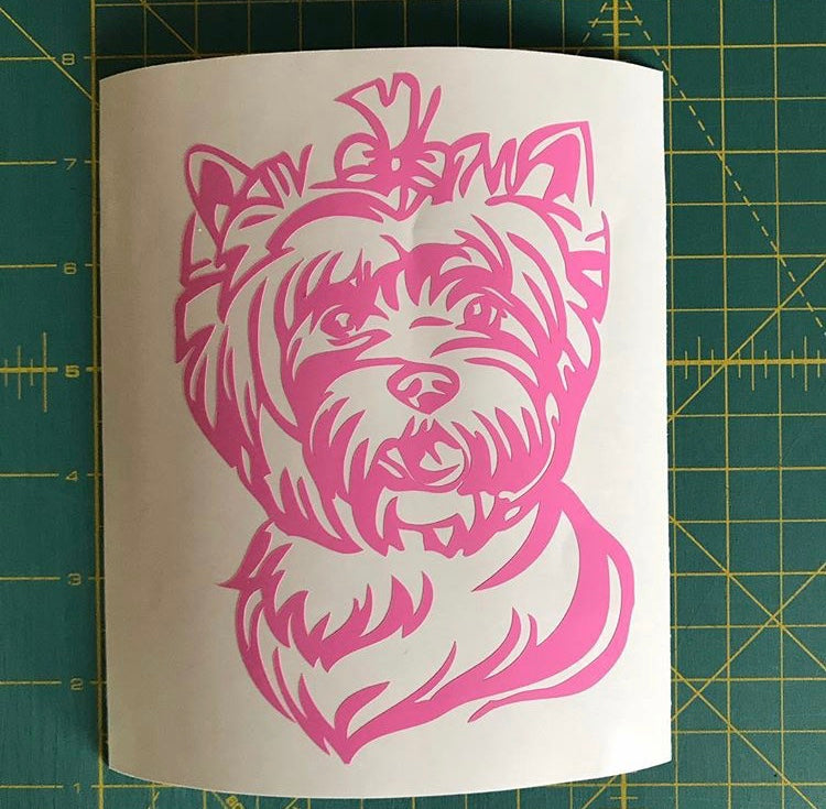 Yorkie Dog Yorkshire Terrier Decal Custom Vinyl Car Truck Window Stick ...