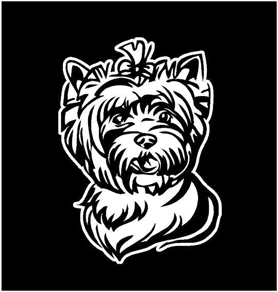 Yorkie Dog Yorkshire Terrier Decal Custom Vinyl Car Truck Window Stick ...