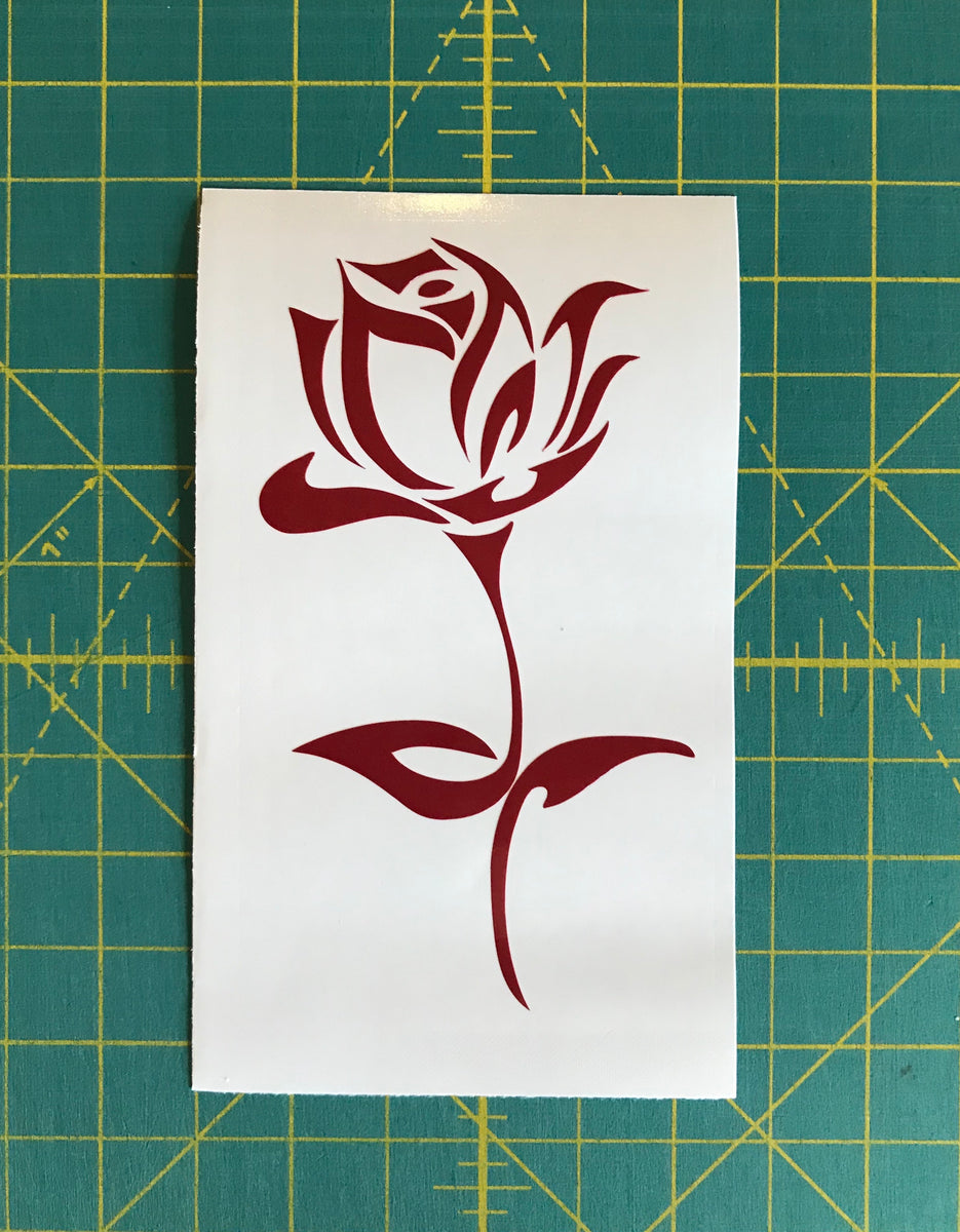 Rose Decal Custom Vinyl Car Truck Window Laptop Simple Flower Sticker ...