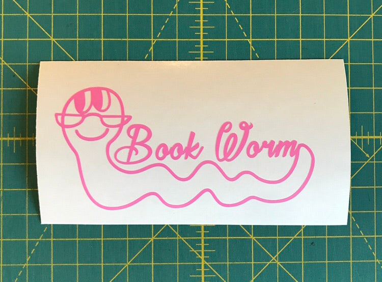 Book Worm Decal Custom Vinyl car truck window laptop sticker ...