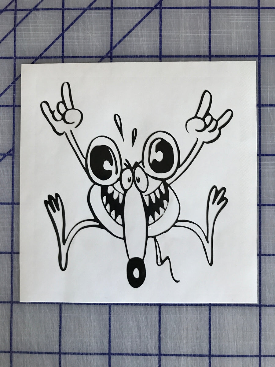 Crazy Mouse Decal Custom Vinyl car truck window rat fink style sticker ...