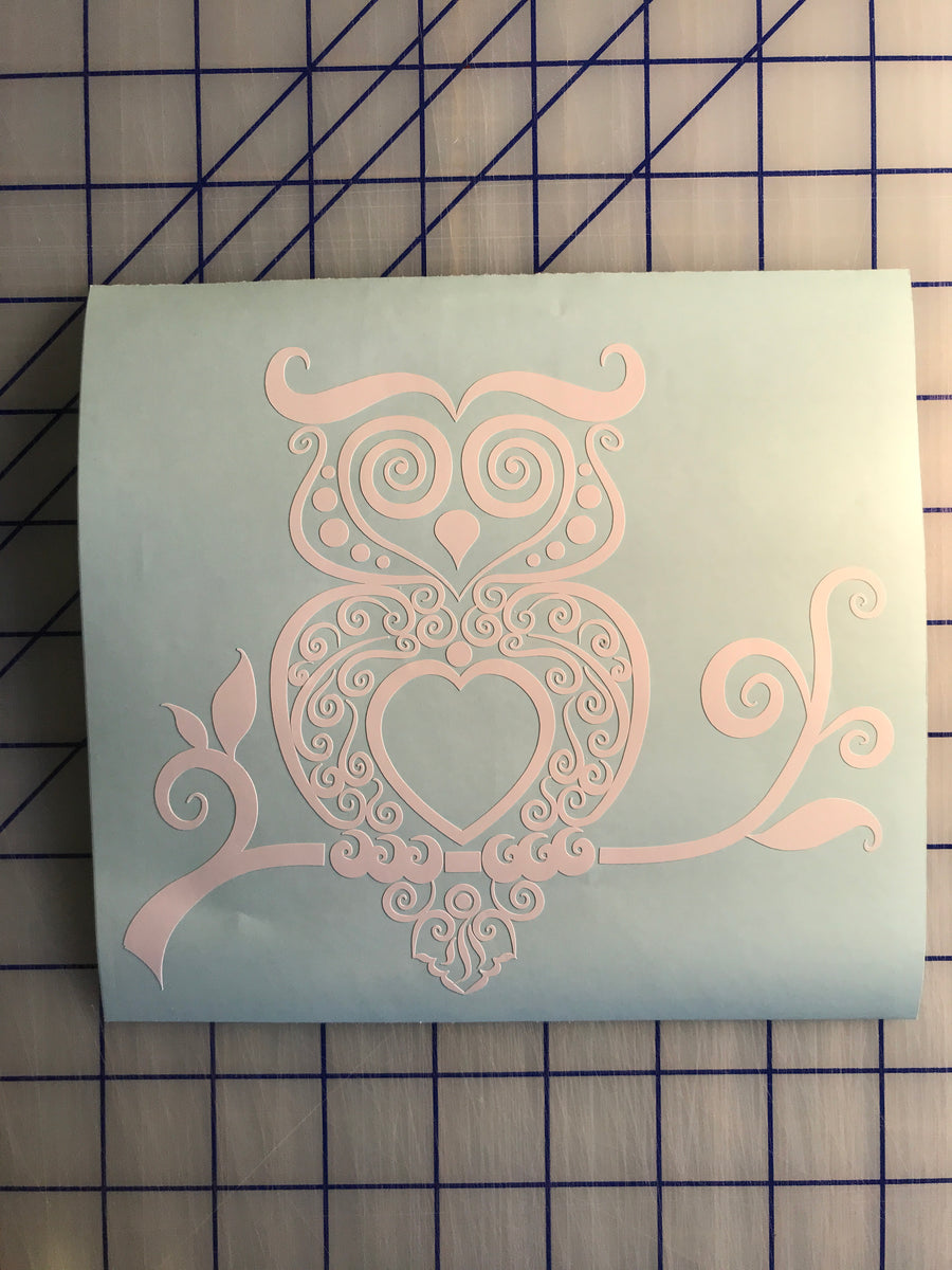 Intricate Owl Decal Custom Vinyl car truck window sticker ...