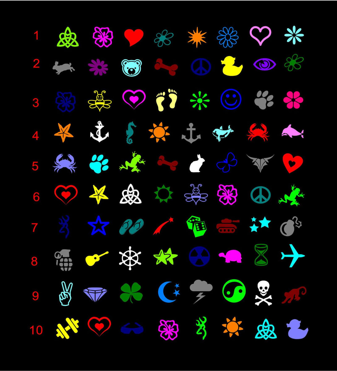 Mini Decals set of 8 Assorted Custom Craft Project Cell phone Stickers ...