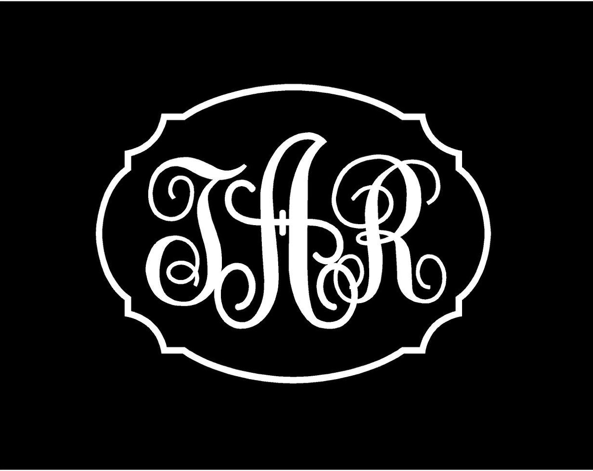 Monogram decal Custom Vinyl Monogram car truck window sticker ...